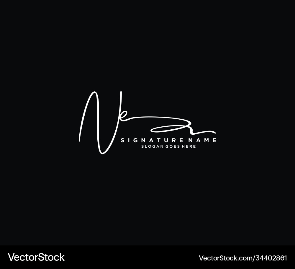 Letter ne signature logo template Royalty Free Vector Image