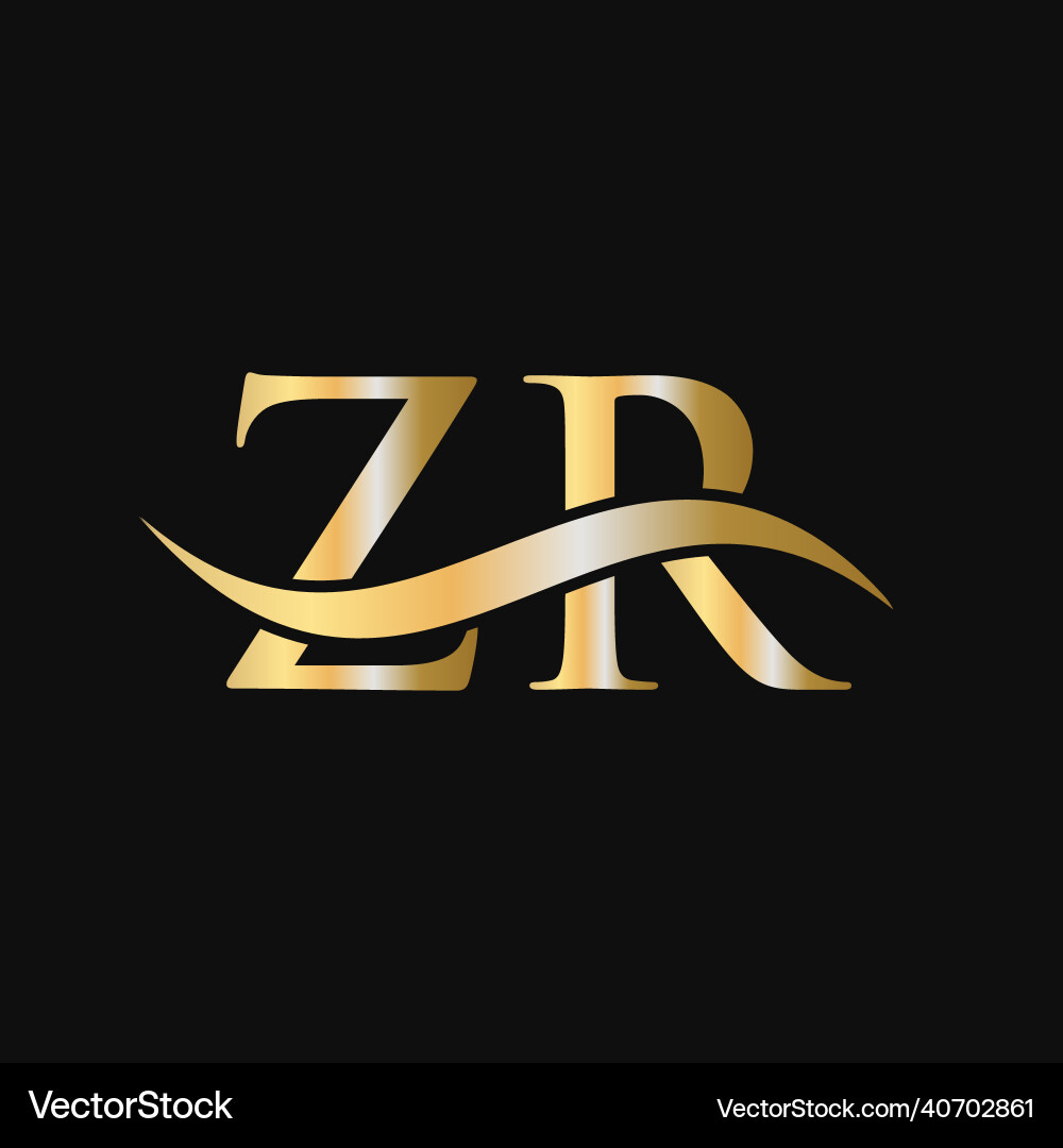 Letter zr logo design template z r Royalty Free Vector Image