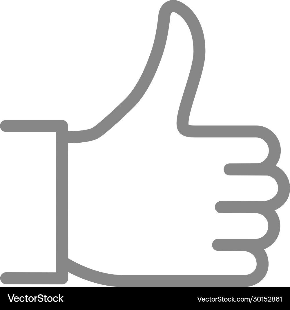 Like thumb up line icon approve gesture best Vector Image
