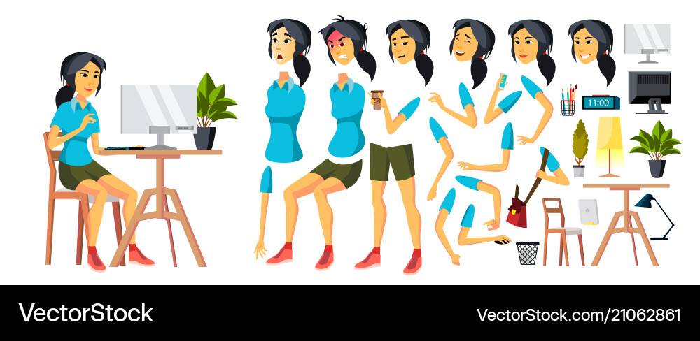 Office worker woman modern employee Royalty Free Vector