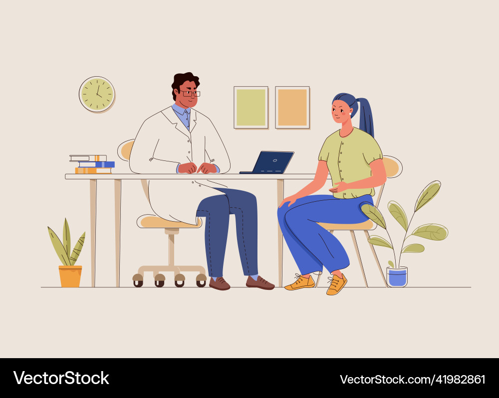 Patient meeting doctor Royalty Free Vector Image
