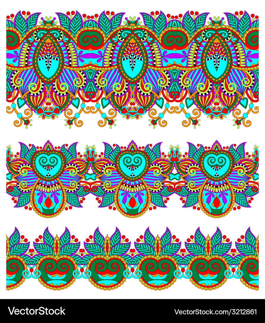 Seamless ethnic floral paisley stripe pattern Vector Image