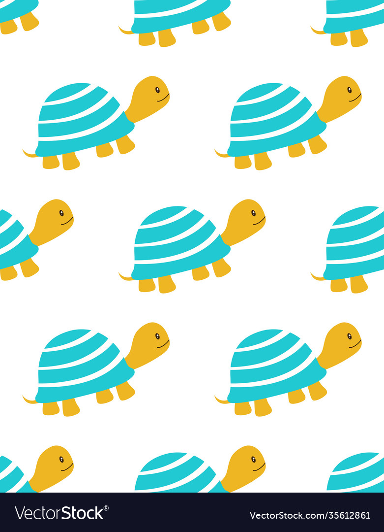 Seamless pattern with cute turtle Royalty Free Vector Image