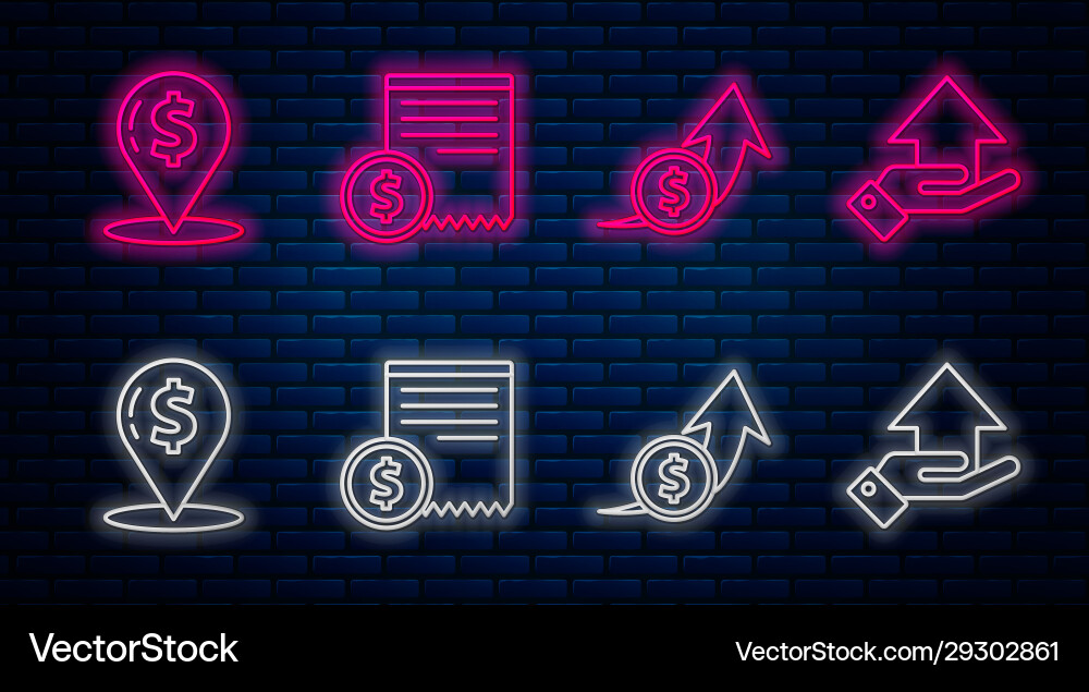 Set line paper check and financial check Vector Image