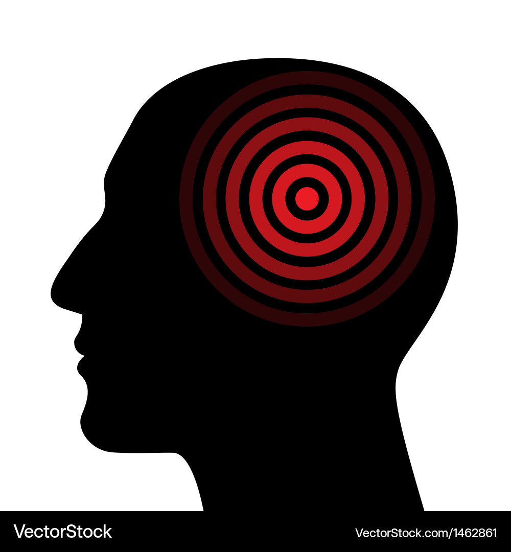 Silhouette of a human head wit the target Vector Image