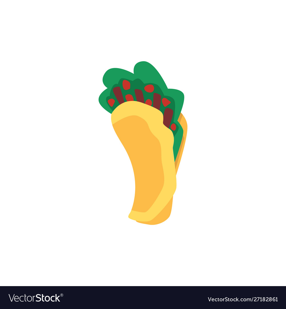 Tacos mexican food snack for cinco de mayo flat Vector Image