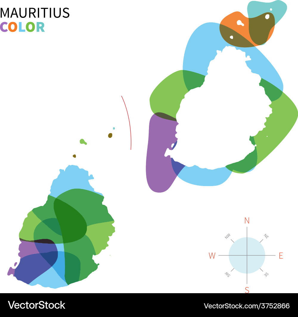 Abstract color map of mauritius Royalty Free Vector Image