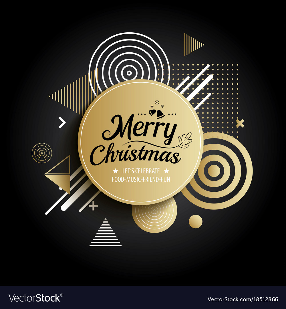 Abstract meryy christmas gold circle geometric Vector Image