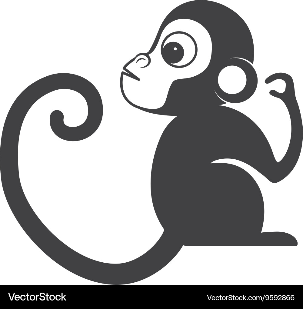 Cartoon monkey icon cute animal design Royalty Free Vector
