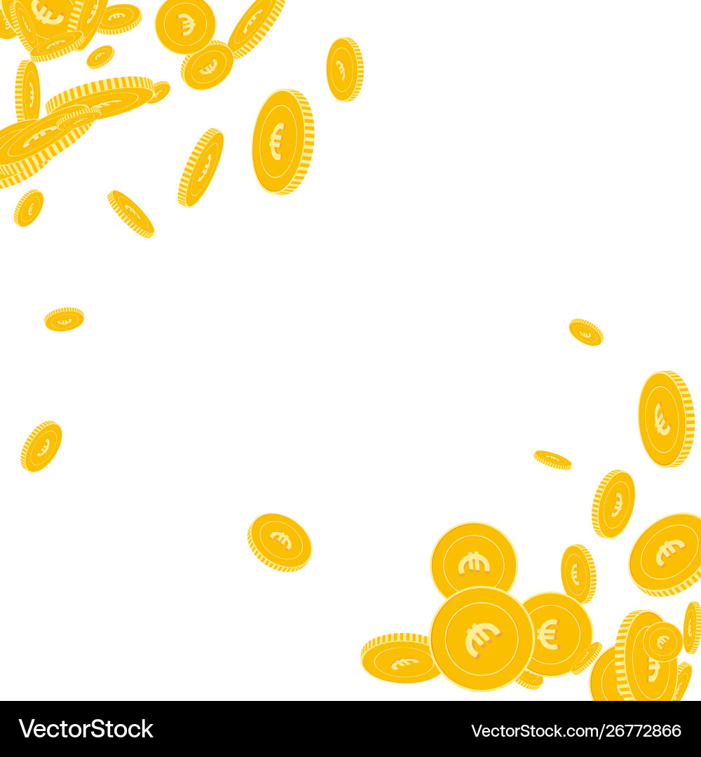 European union euro coins falling scattered float Vector Image