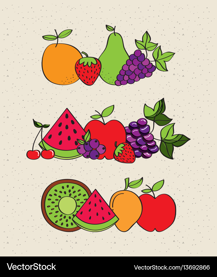 Healthy fruits design Royalty Free Vector Image