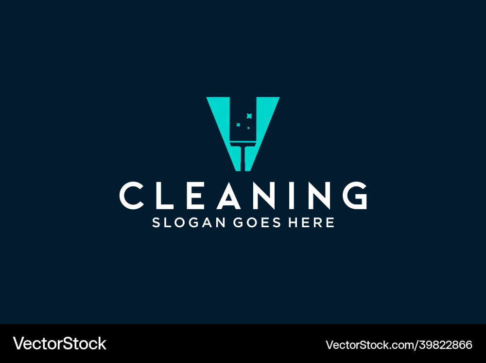 Letter v for cleaning clean service maintenance Vector Image