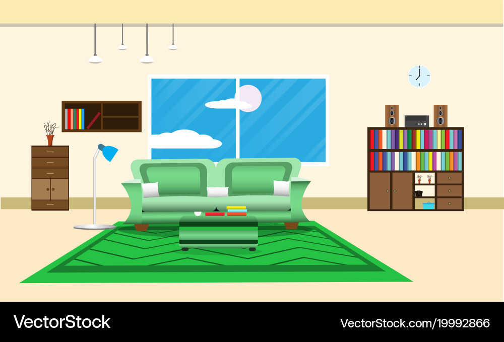 Living room or office design interior relax Vector Image