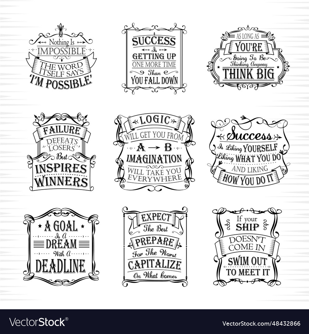 Motivational and inspirational quotes set Vector Image