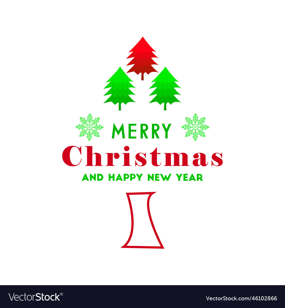 Set of tree merry christmas and happy Royalty Free Vector
