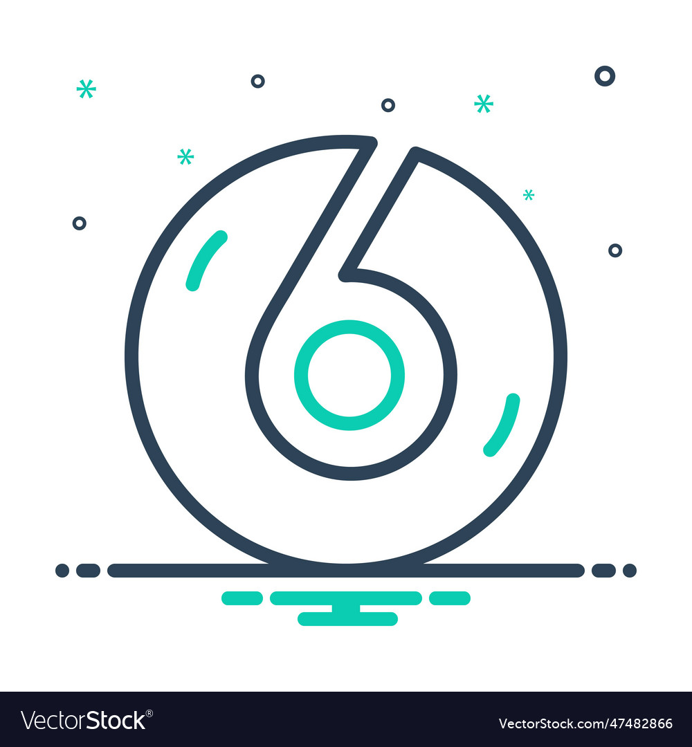 Six Royalty Free Vector Image - VectorStock