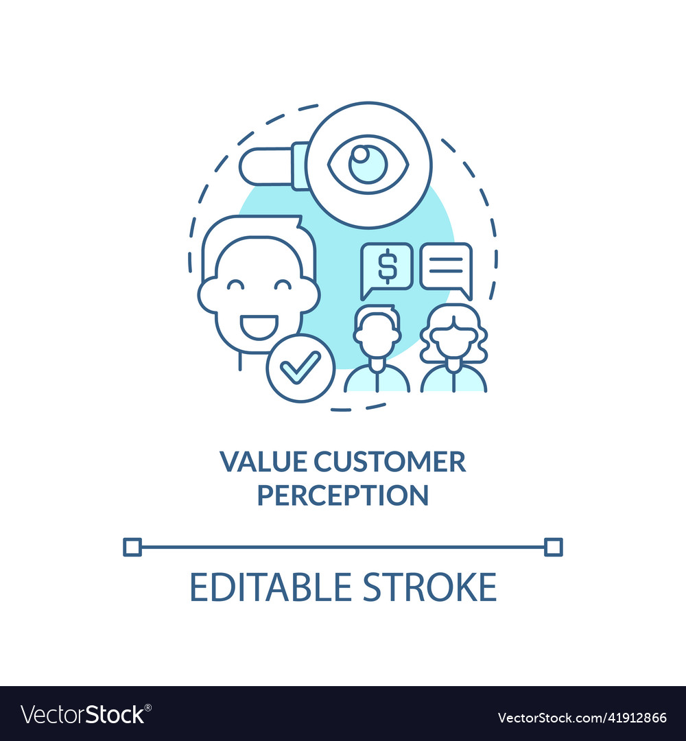 Value client perception turquoise concept icon Vector Image