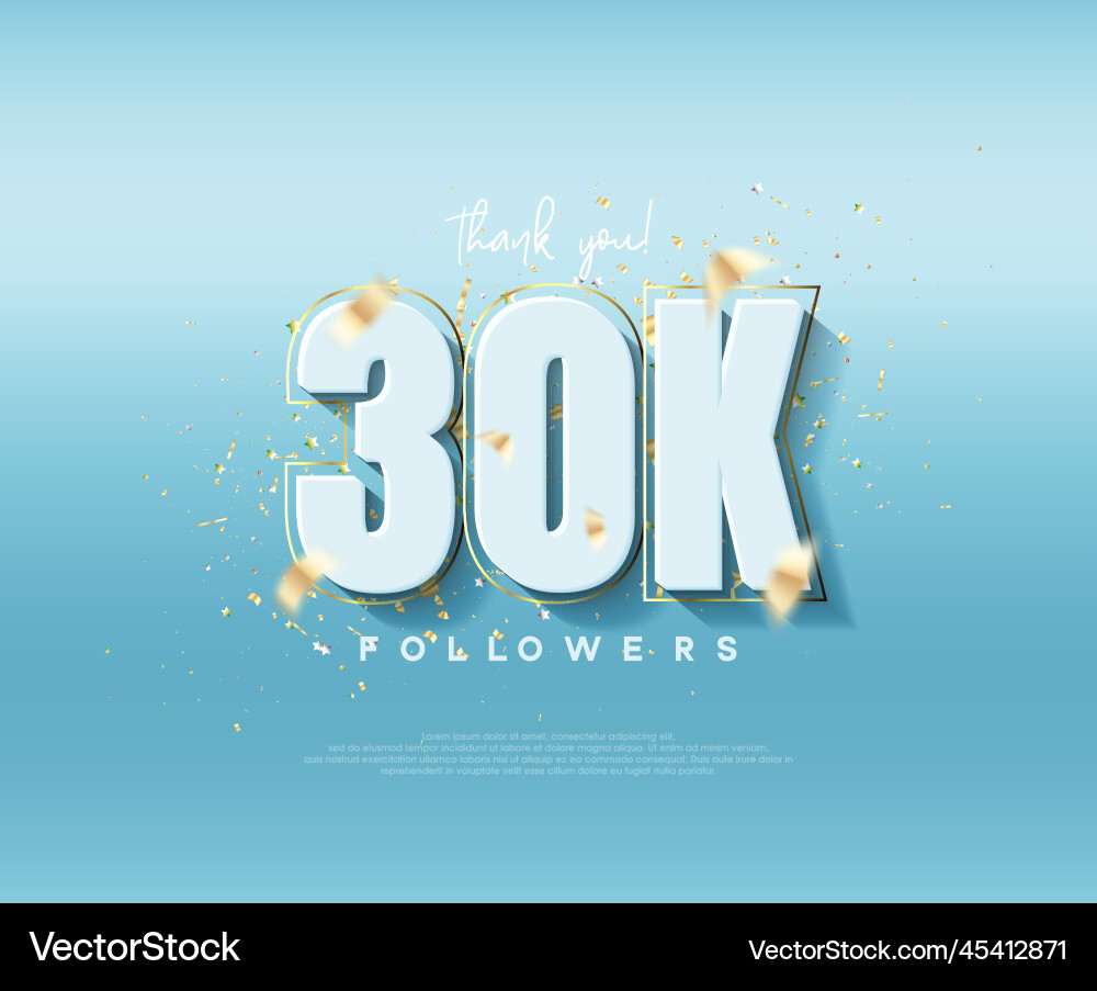 30k followers celebration with modern luxury Vector Image