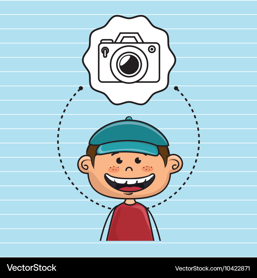 Boy cartoon cap icon Royalty Free Vector Image