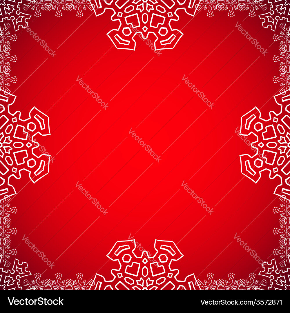 Christmas frame with snowflakes on the edges Vector Image