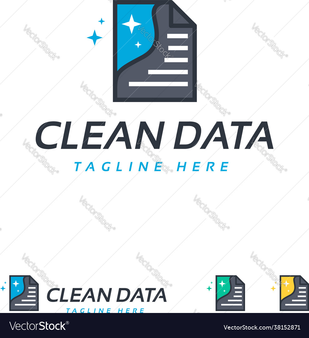 Clean data logo designs document logo template Vector Image