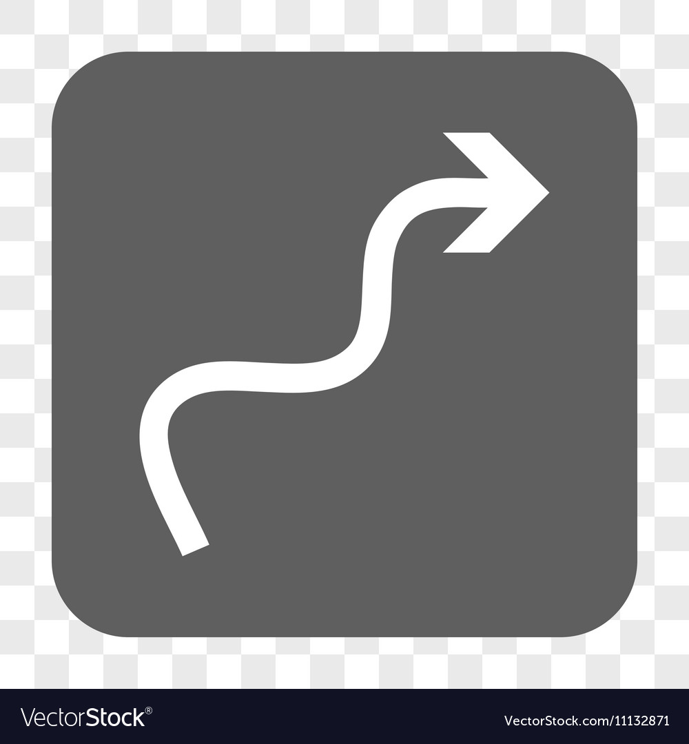 Curve arrow rounded square button Royalty Free Vector Image