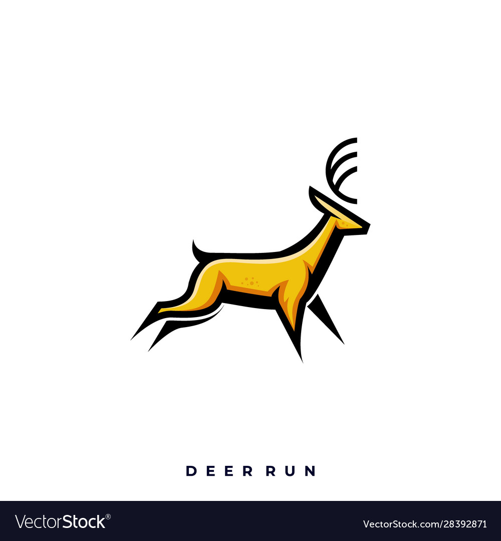 Deer run template Royalty Free Vector Image - VectorStock
