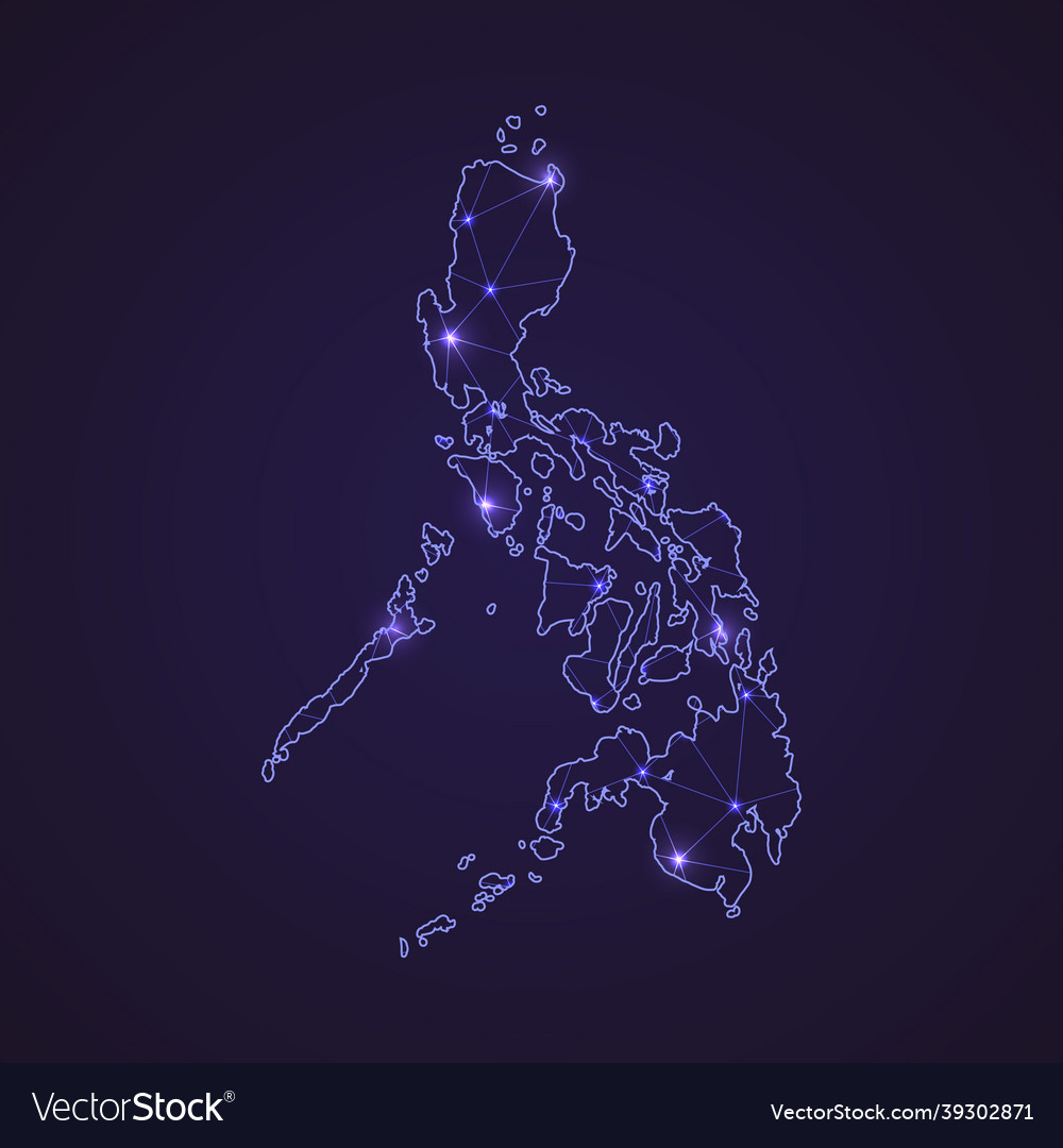 Digital network map of philippines abstract Vector Image Digital network map of philippines abstract Vector Image
