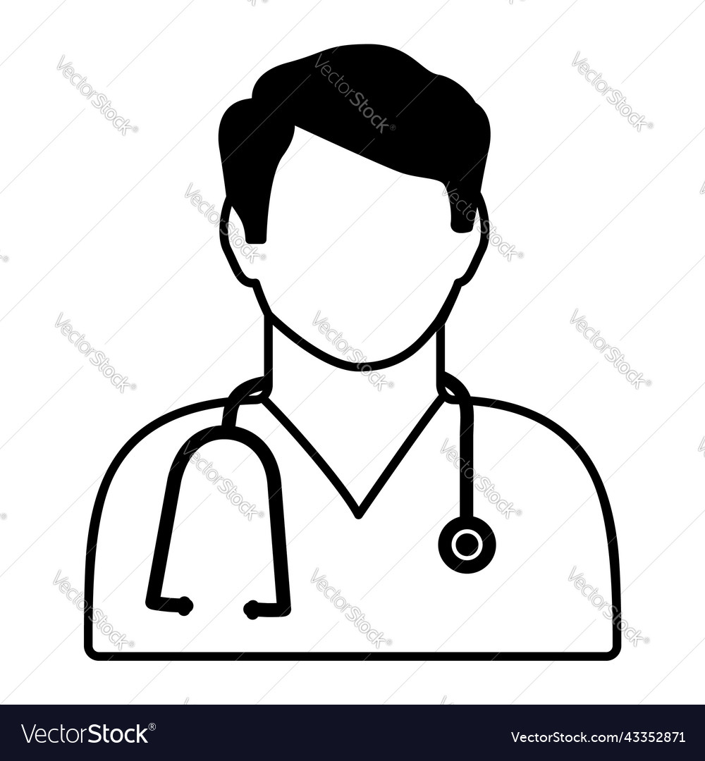 Doctor icon man with stethoscope Royalty Free Vector Image