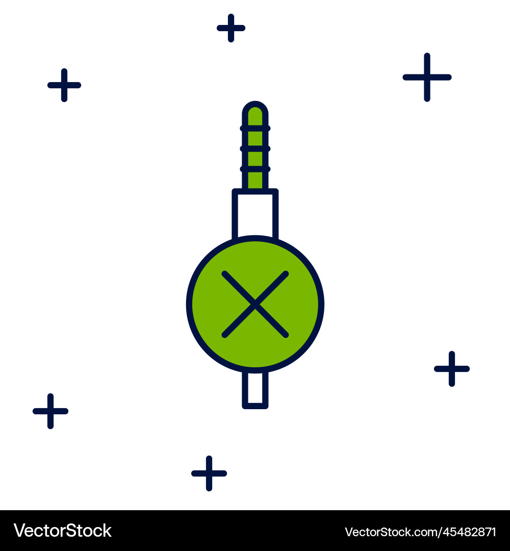 Filled outline no audio jack icon isolated on Vector Image