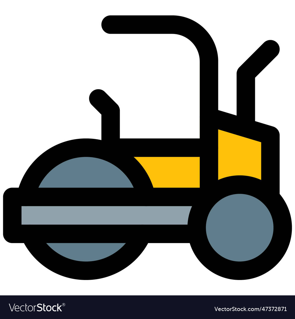 Handled compactor used on construction projects Vector Image