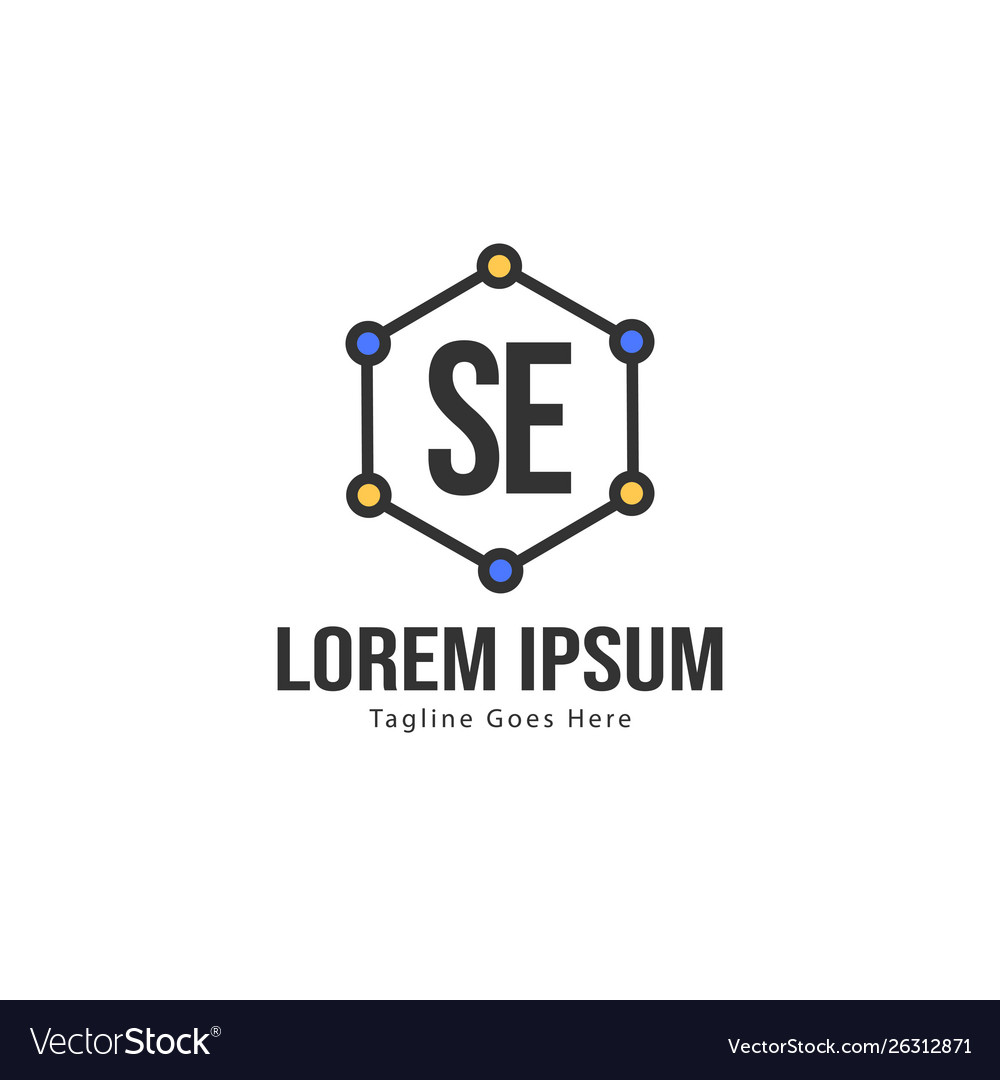 Initial se logo template with modern frame Vector Image