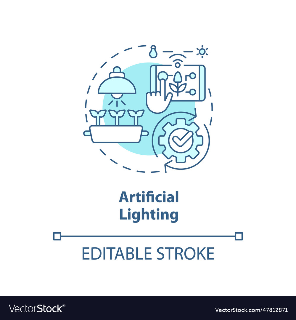 Linear customizable artificial lighting icon Vector Image