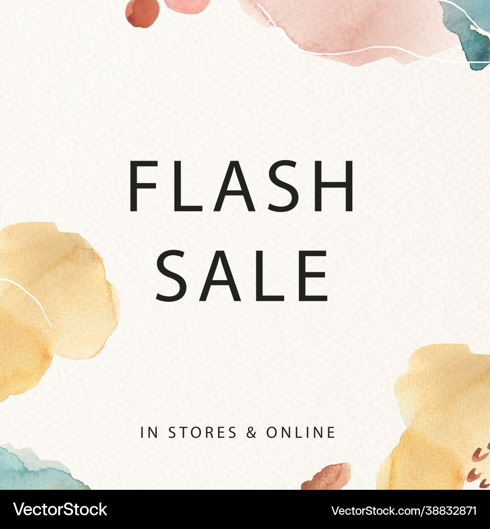 Pastel watercolor memphis social template set Vector Image