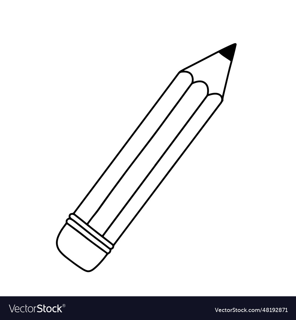 Pencil line icon outline doodle Royalty Free Vector Image