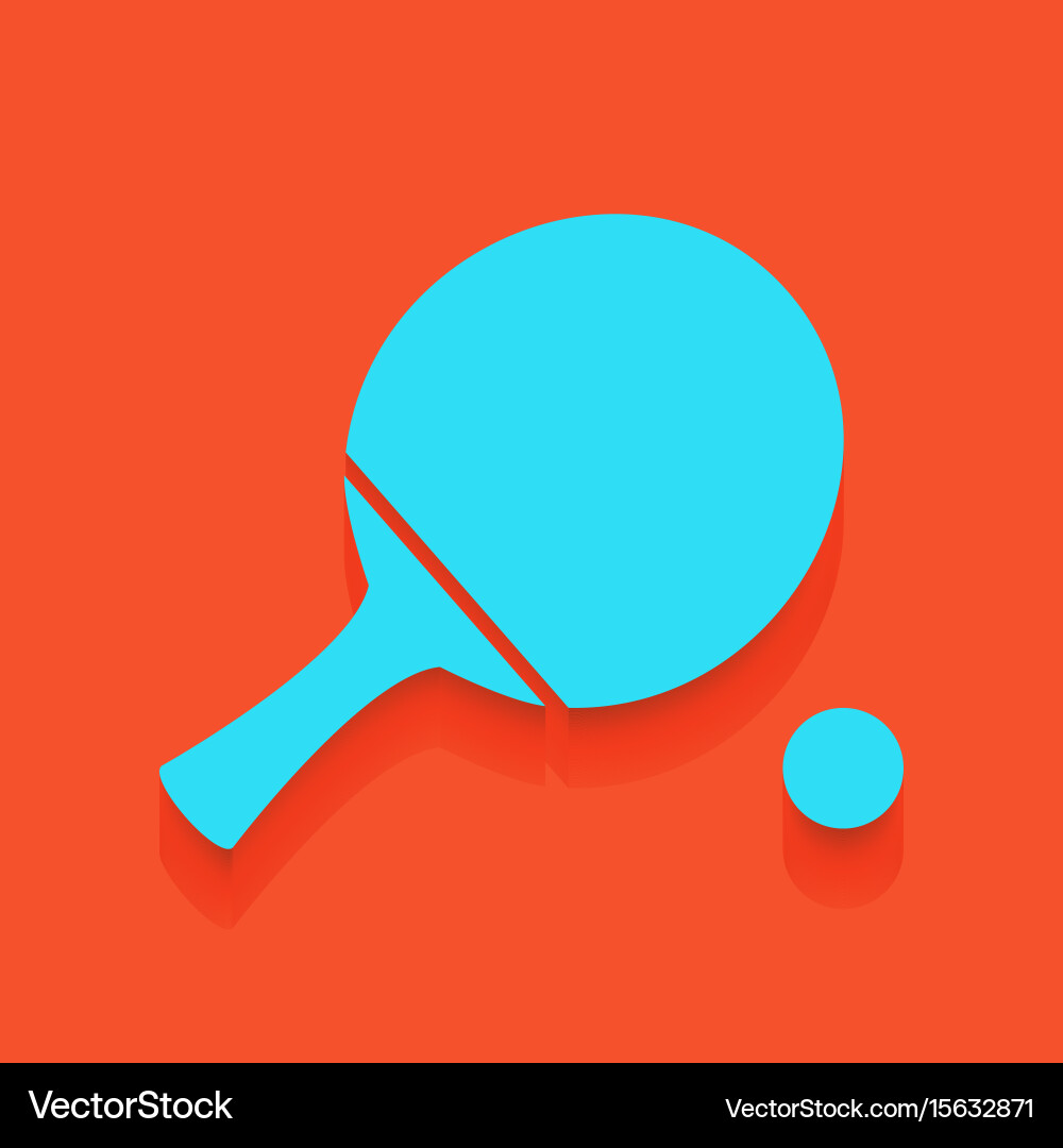 Ping pong paddle with ball whitish icon Royalty Free Vector