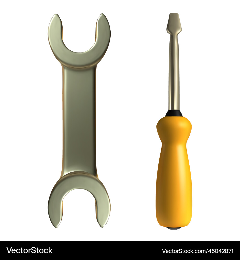 Realistic set of tools of master mechanic Vector Image