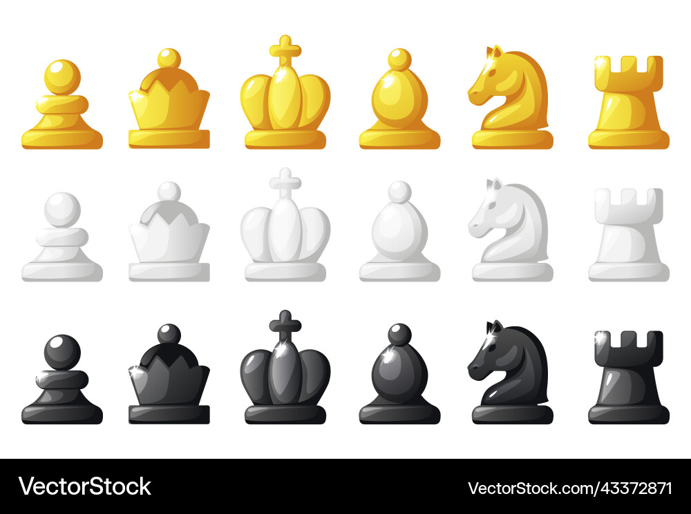 Set of chess figures for chess strategy board game