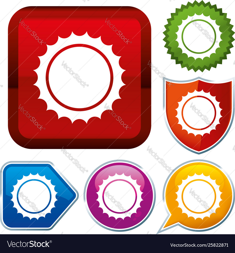 Set shiny icon series on buttons sun Royalty Free Vector