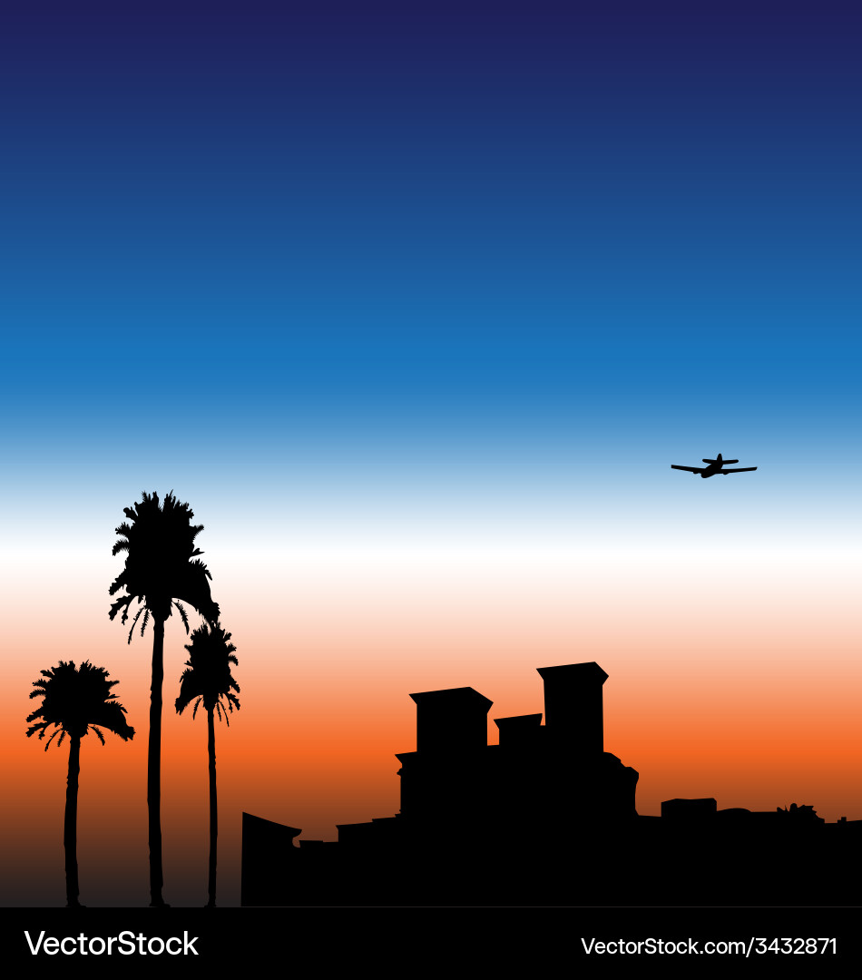 Sunset city Royalty Free Vector Image - VectorStock