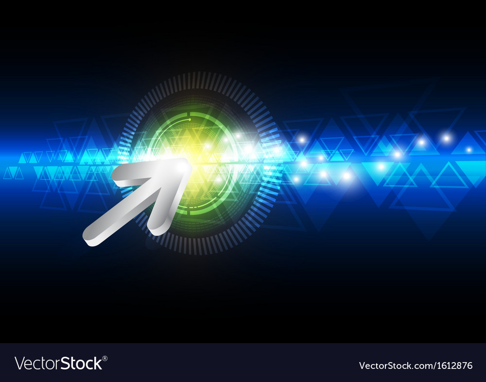 Arrow cursor point hi tech button Royalty Free Vector Image