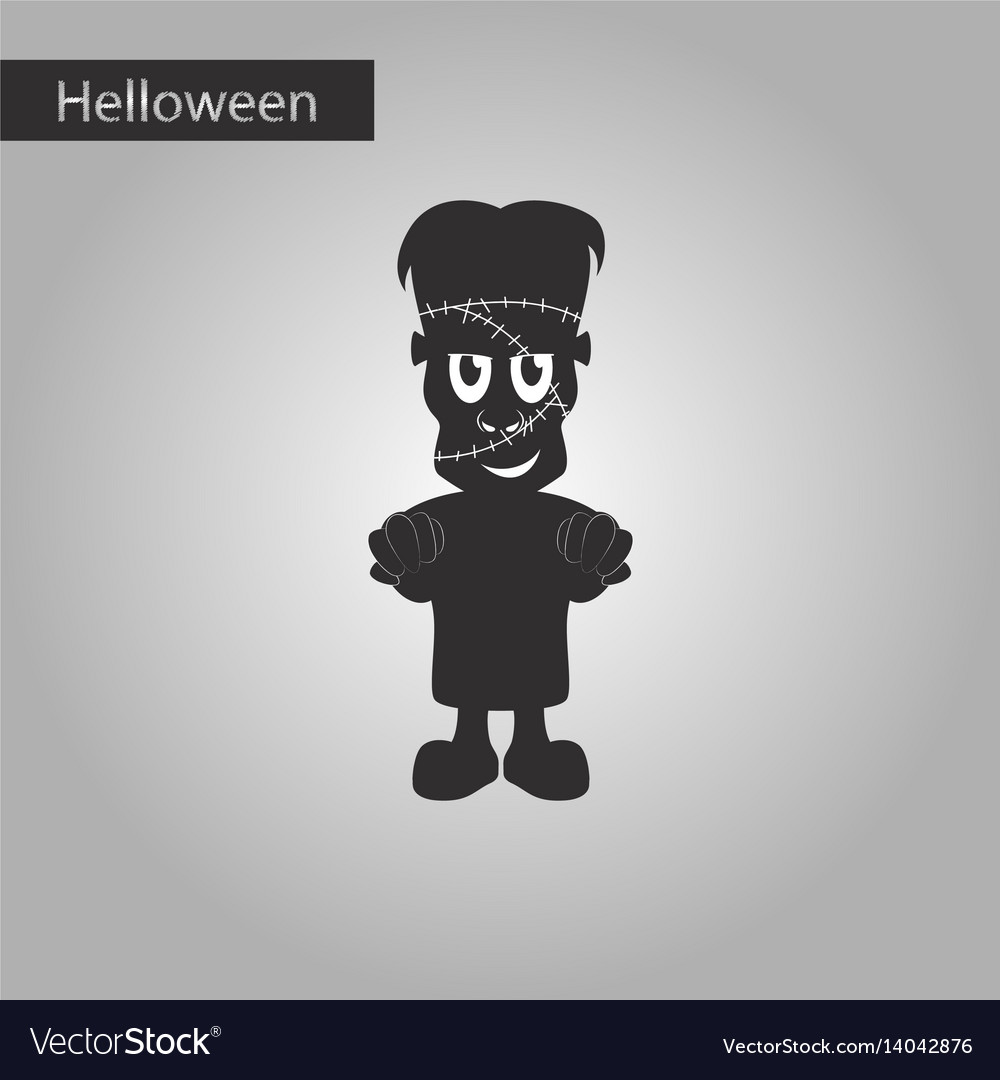 Black and white style icon of halloween monster Vector Image