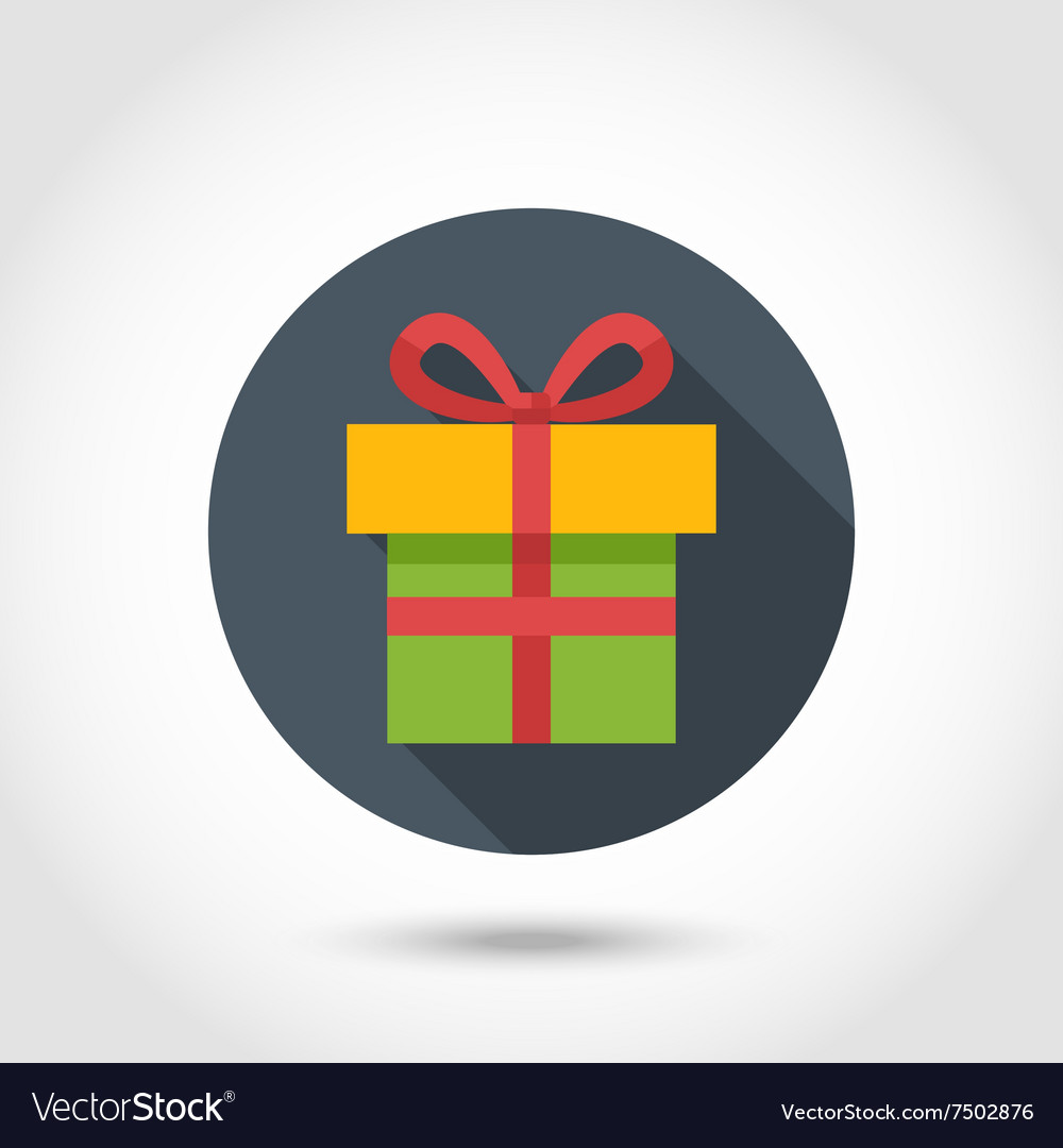 Flat present box icon Royalty Free Vector Image