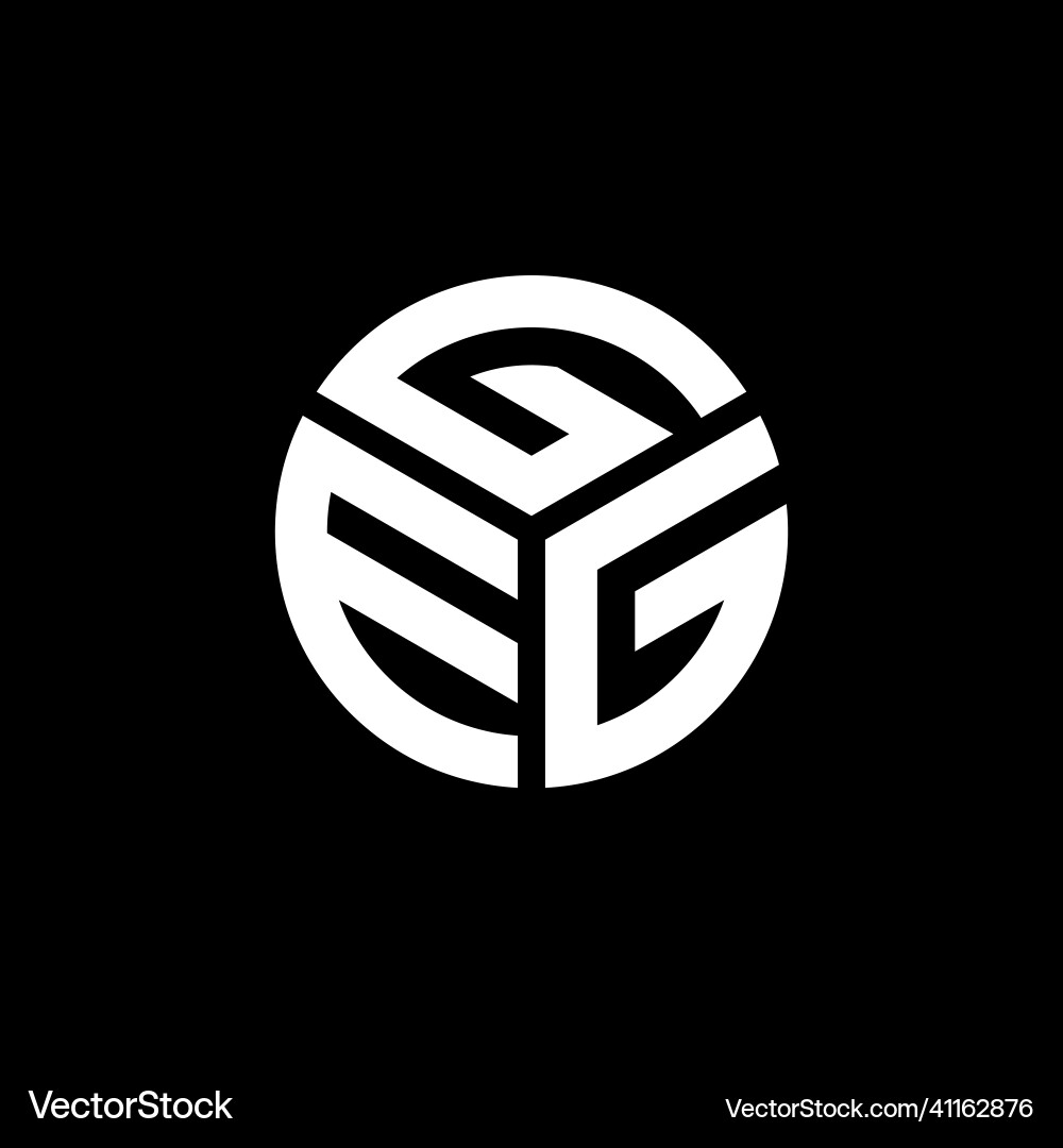 Geg letter logo design on black background Vector Image