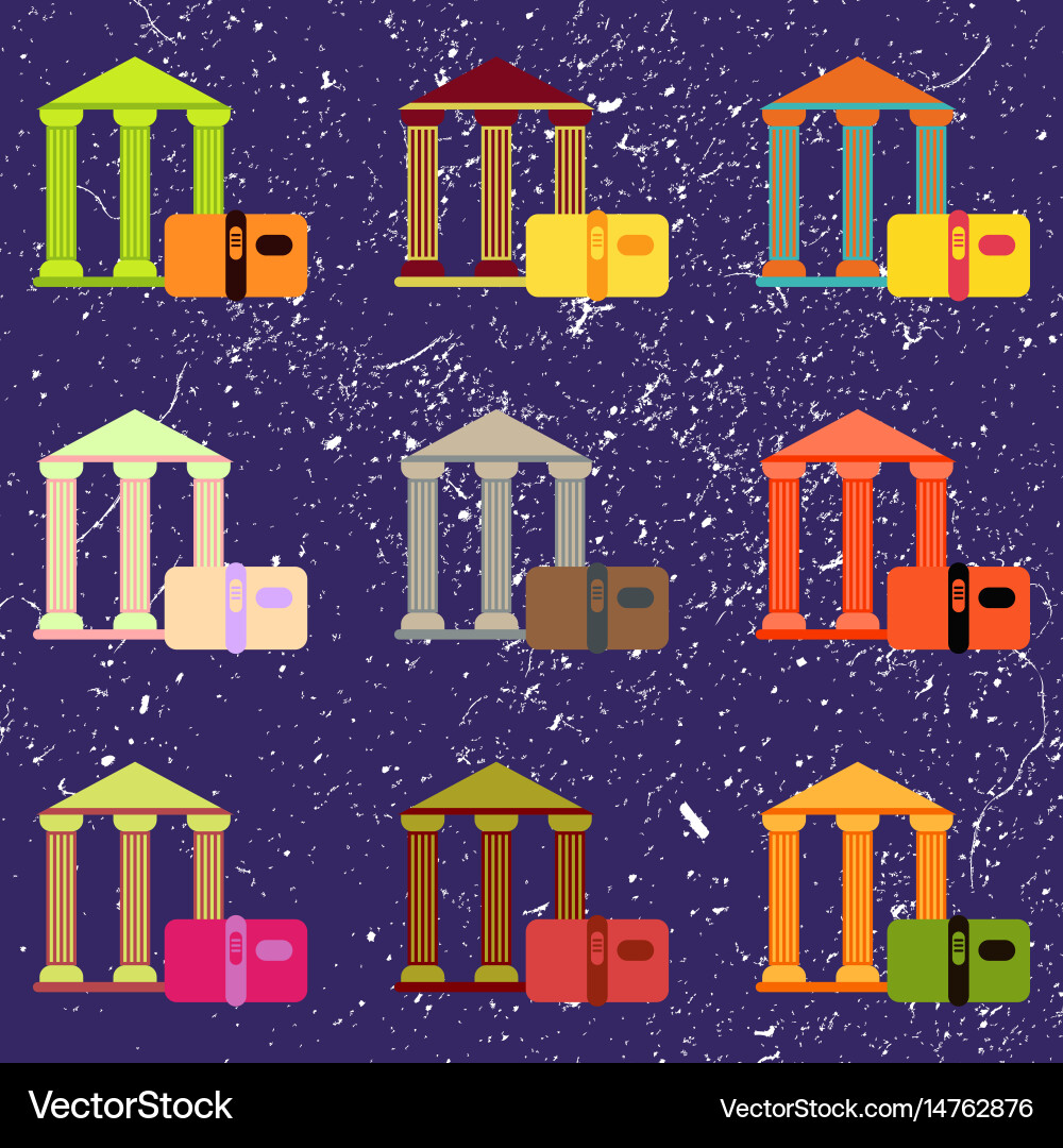 History book and architecture of ancient building Vector Image