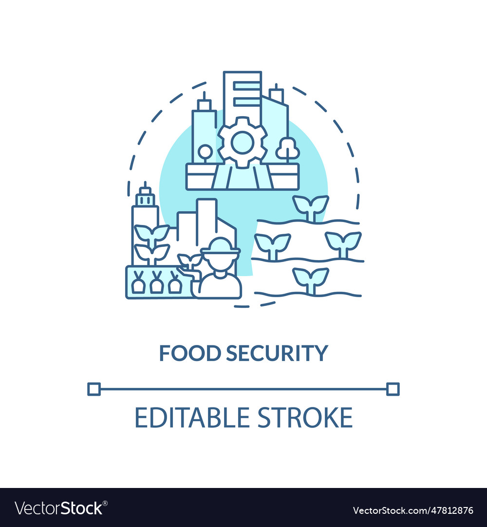 Linear customizable food security icon concept Vector Image Linear customizable food security icon concept Vector Image