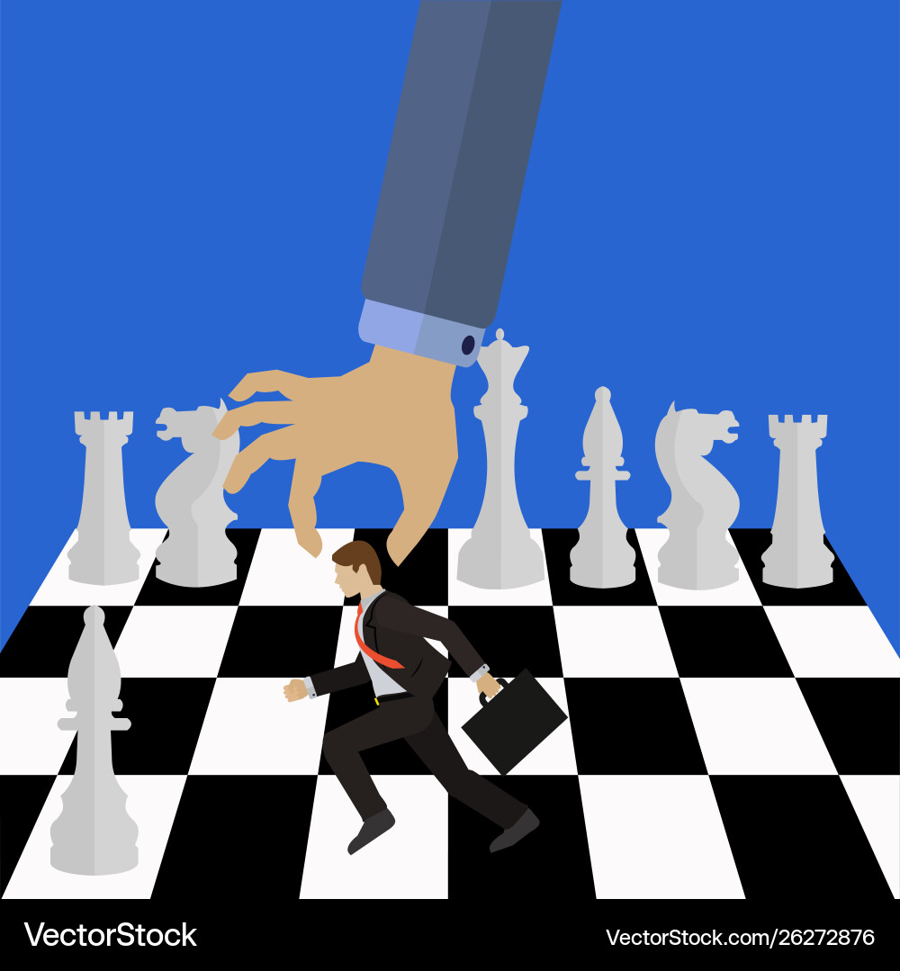 Management concept boss moving an employee Vector Image