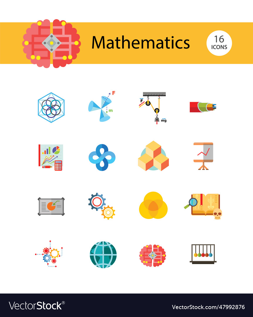Mathematics icon set Royalty Free Vector Image Mathematics icon set Royalty Free Vector Image