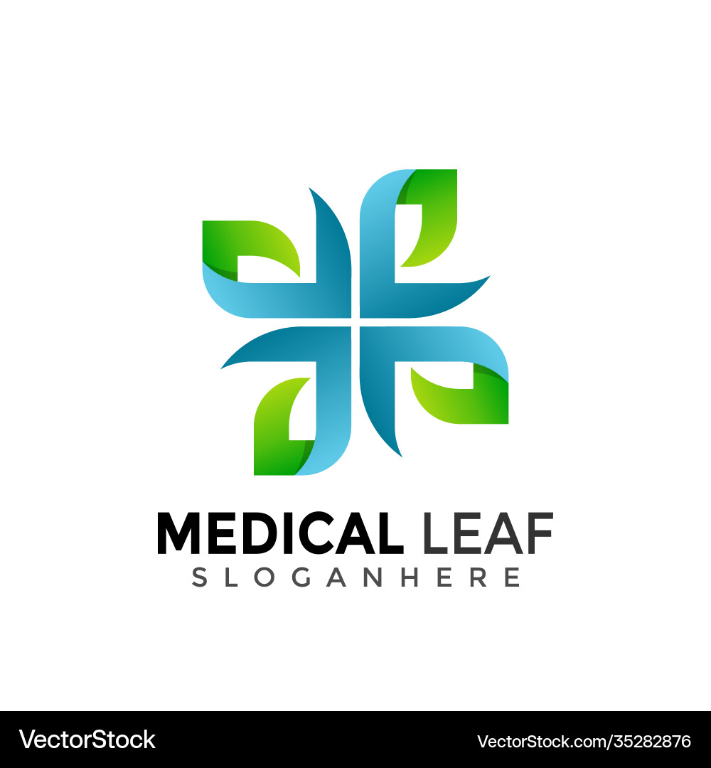 Medical leaf modern logo design images Royalty Free Vector