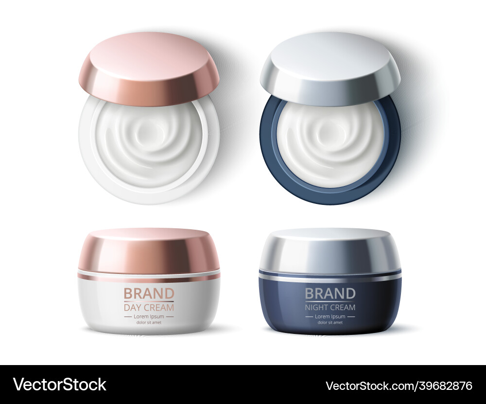 Night and day cream jar design realistic isolated Vector Image